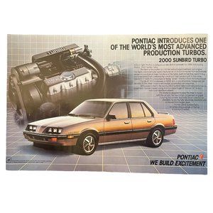 Pontiac | Art | 984 Pontiac 200 Sunbird Turbo Sedan Vintage Print Ad ...